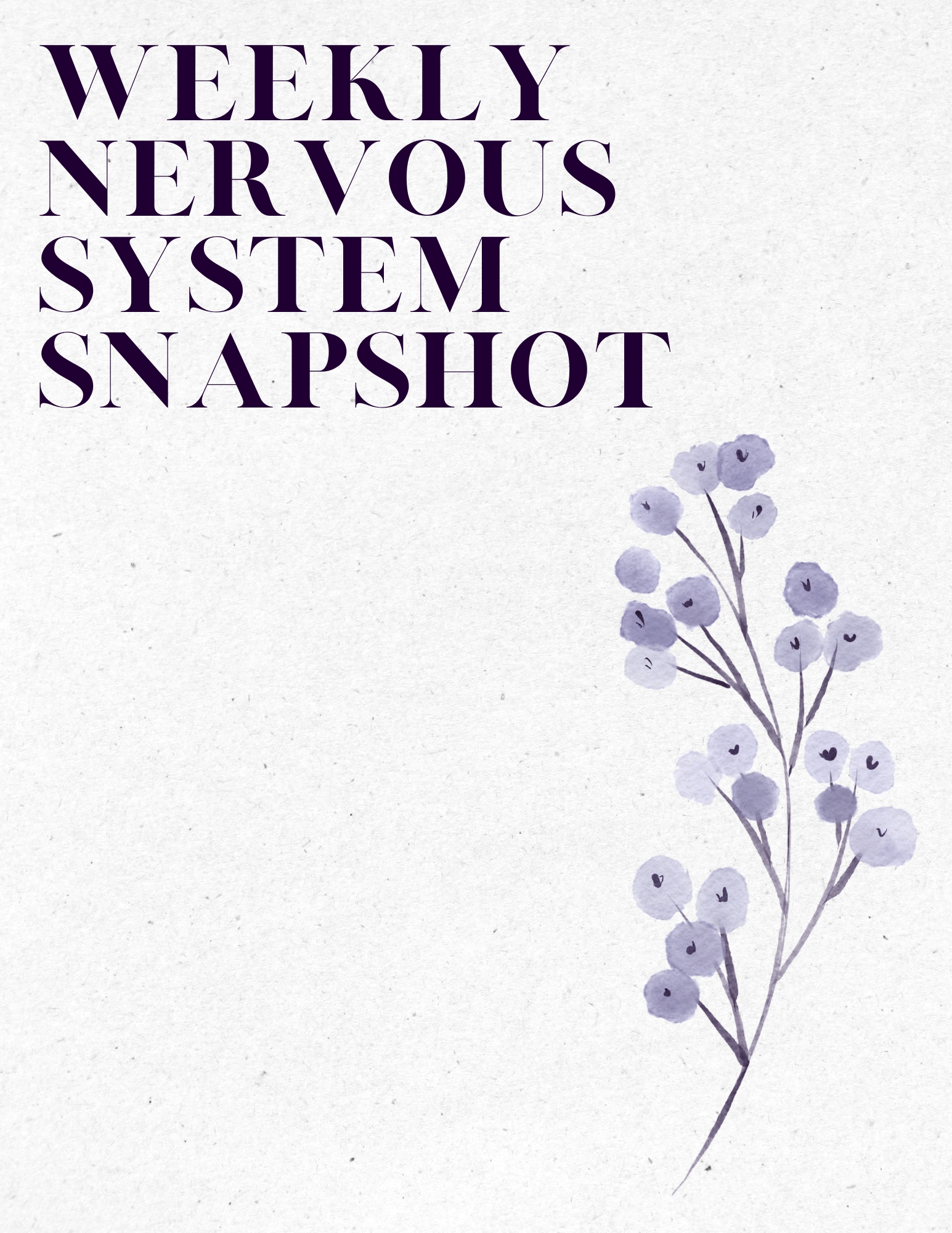 Weekly Nervous System Check-in Worksheet (Printable PDF) - Soulitinerary